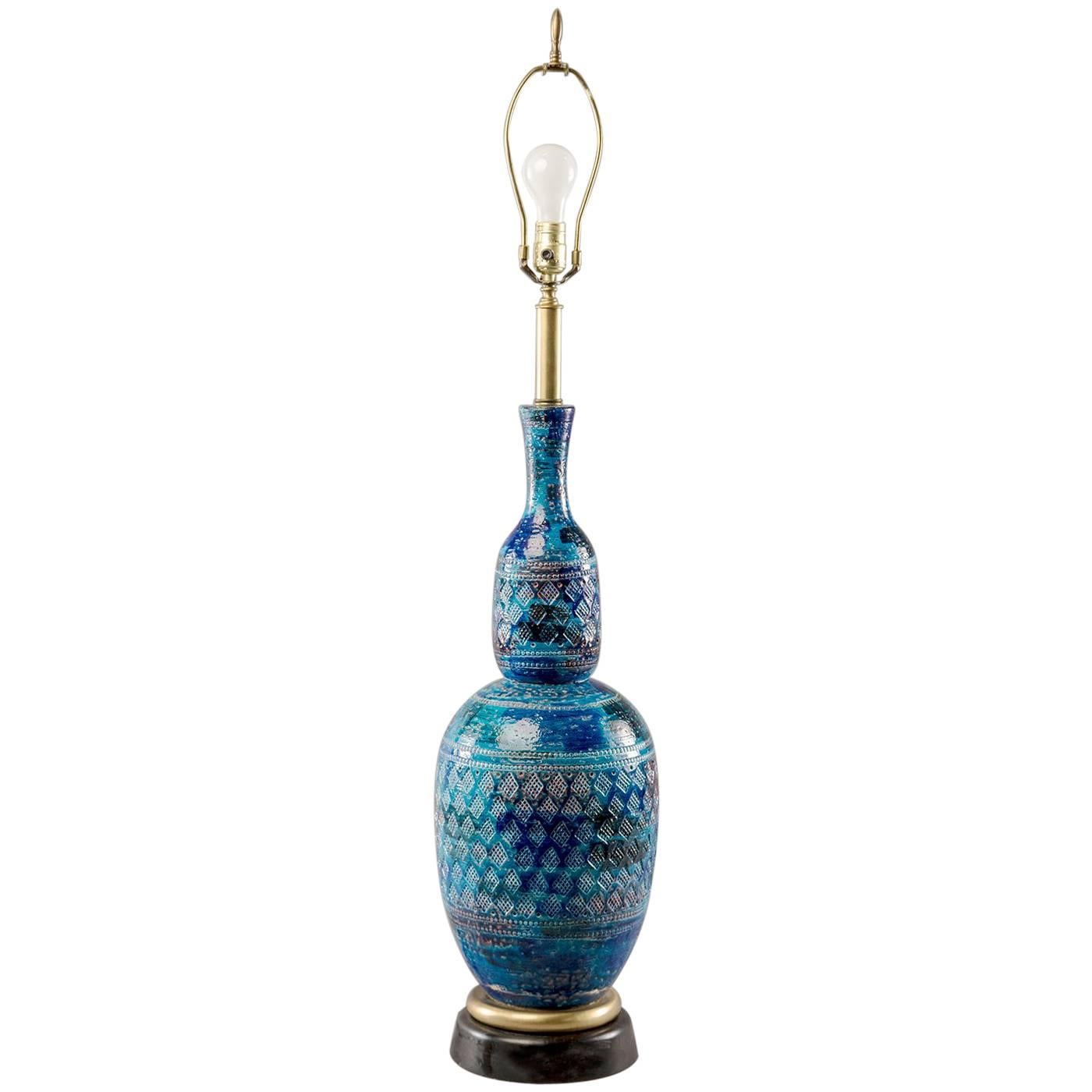 Aldo Londi Bitossi Cityscape Ceramic Lamp Base Rimini Blue For Sale at ...