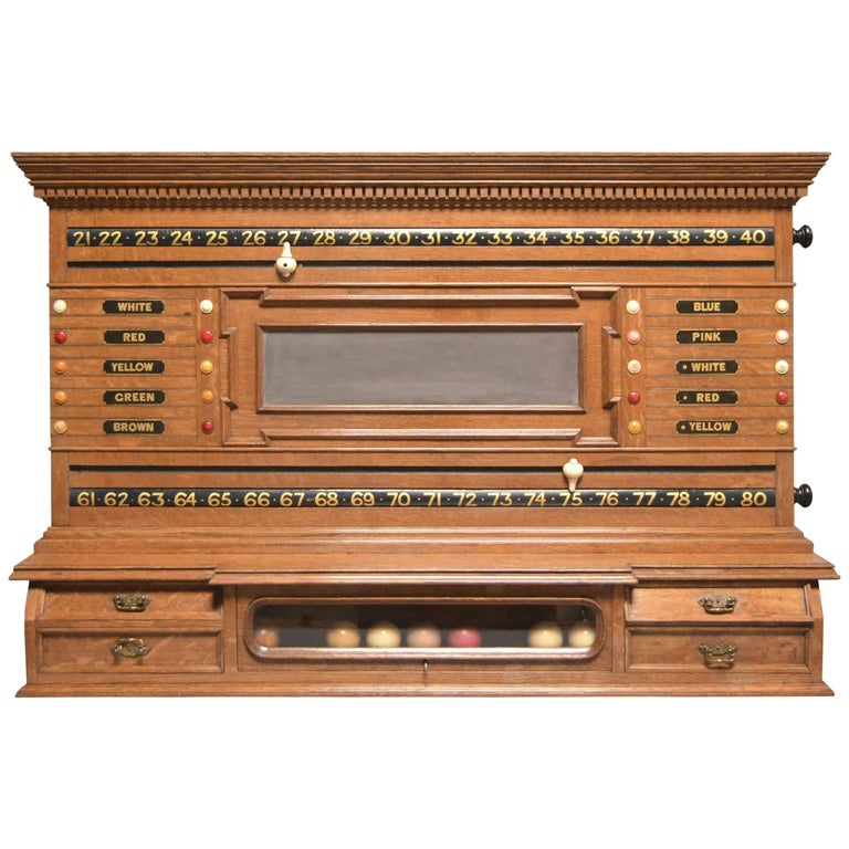 Billiard, Snooker Pool Table Scoring Cabinet at 1stDibs