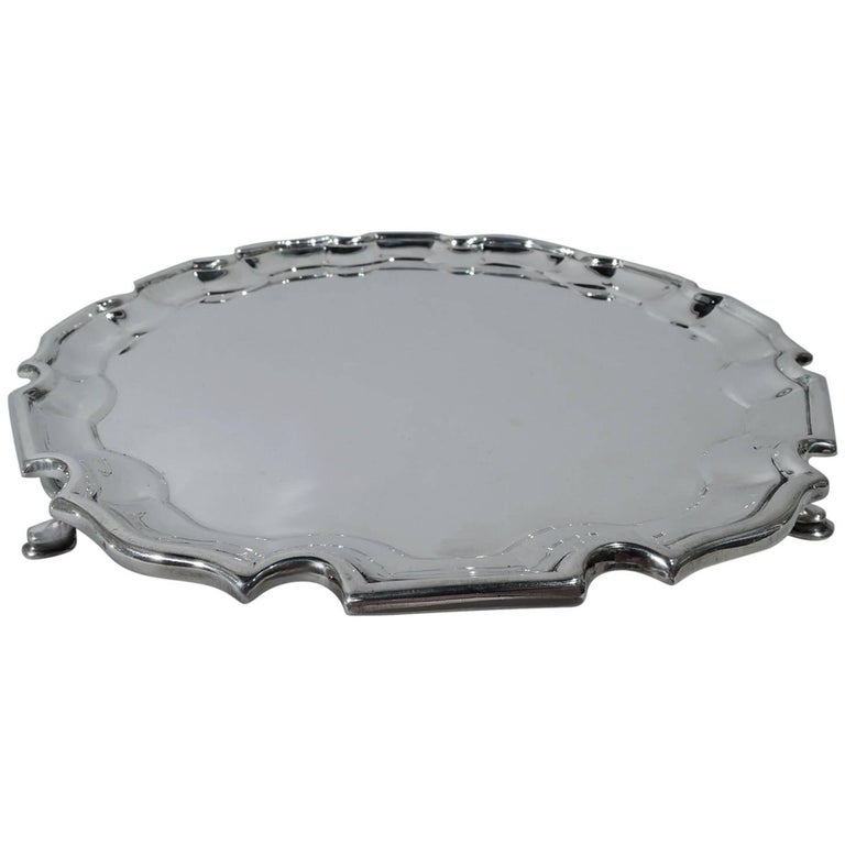 Traditional English Sterling Silver Georgian Piecrust Salver Tray For ...