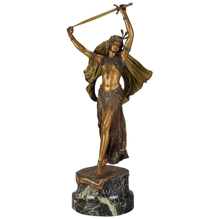 Austrian Bronze Figure 'Sword Dancer' by Franz Bergman at 1stDibs