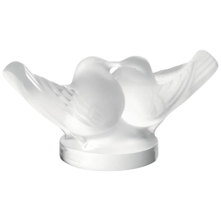 Lalique Two Love Birds Sculpture Clear Crystal at 1stDibs