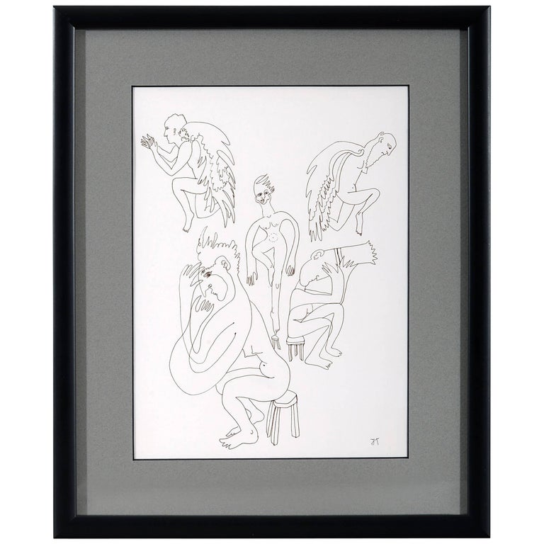 'The Middle', by Jessica Taylor, Pen and ink drawing on paper at 1stDibs