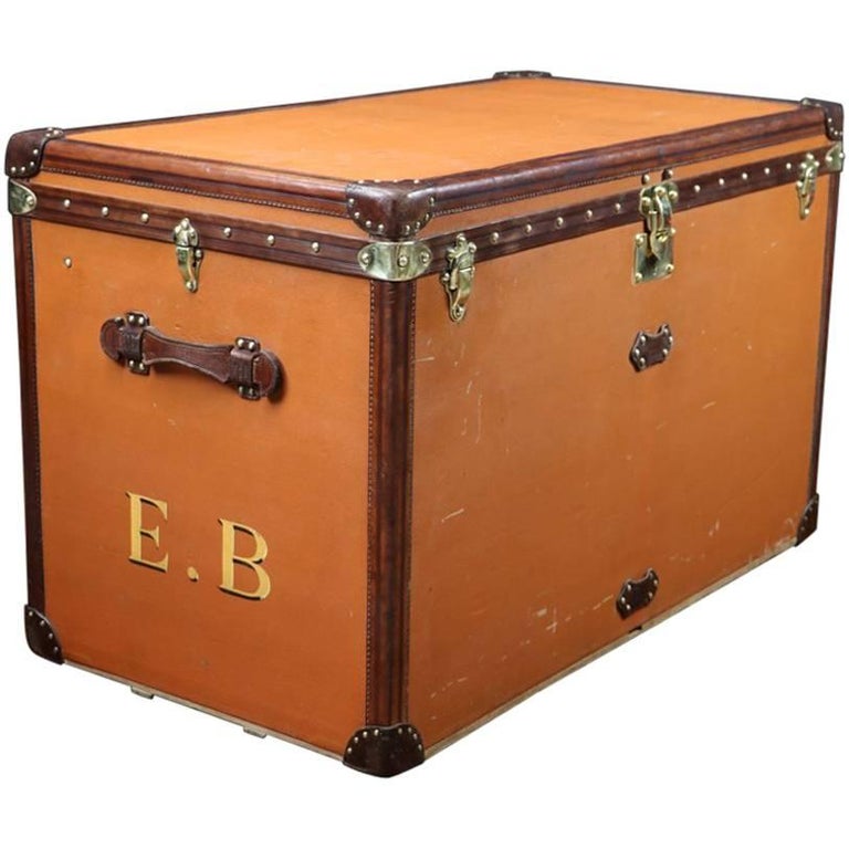 1930s Huge Louis Vuitton Orange Steamer Trunk at 1stDibs