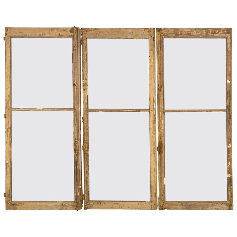 French Antique Window in Wood (Solid Oak) Early 1800s from Paris ...