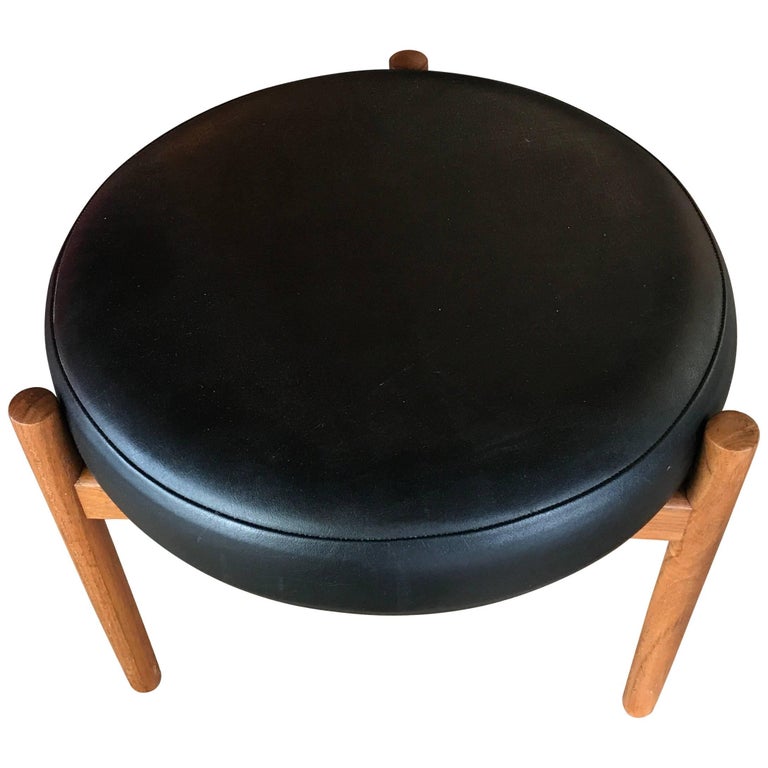 Danish Teak Tripod Stool or Ottoman by Hugo Frandsen for Spottrup at ...