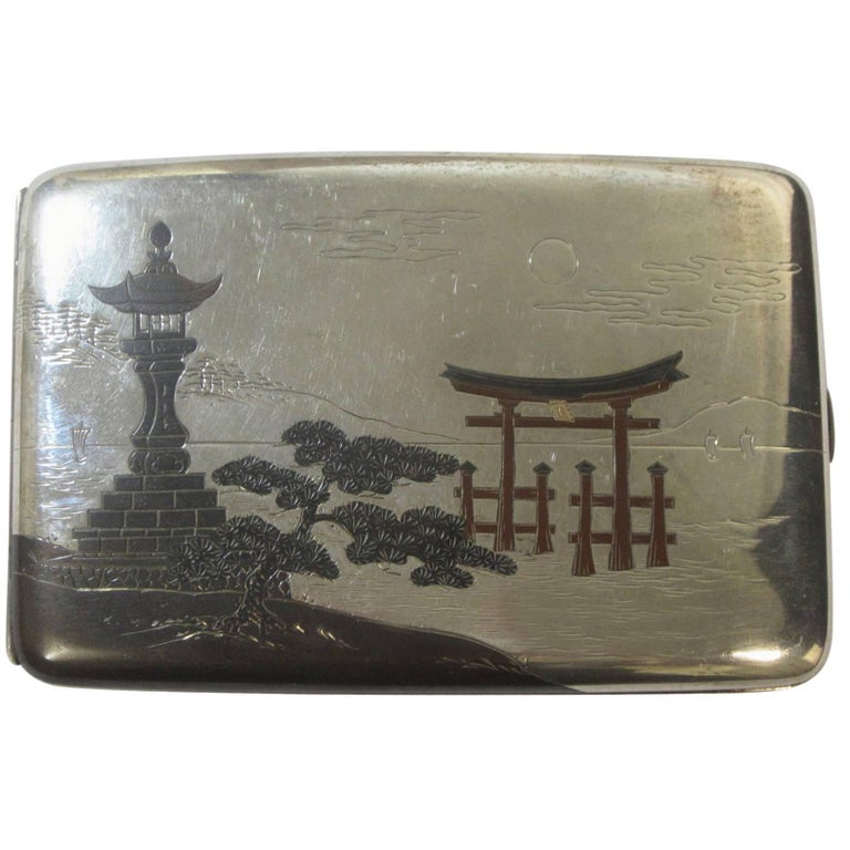 Japanese Silver Cigarette Case at 1stDibs