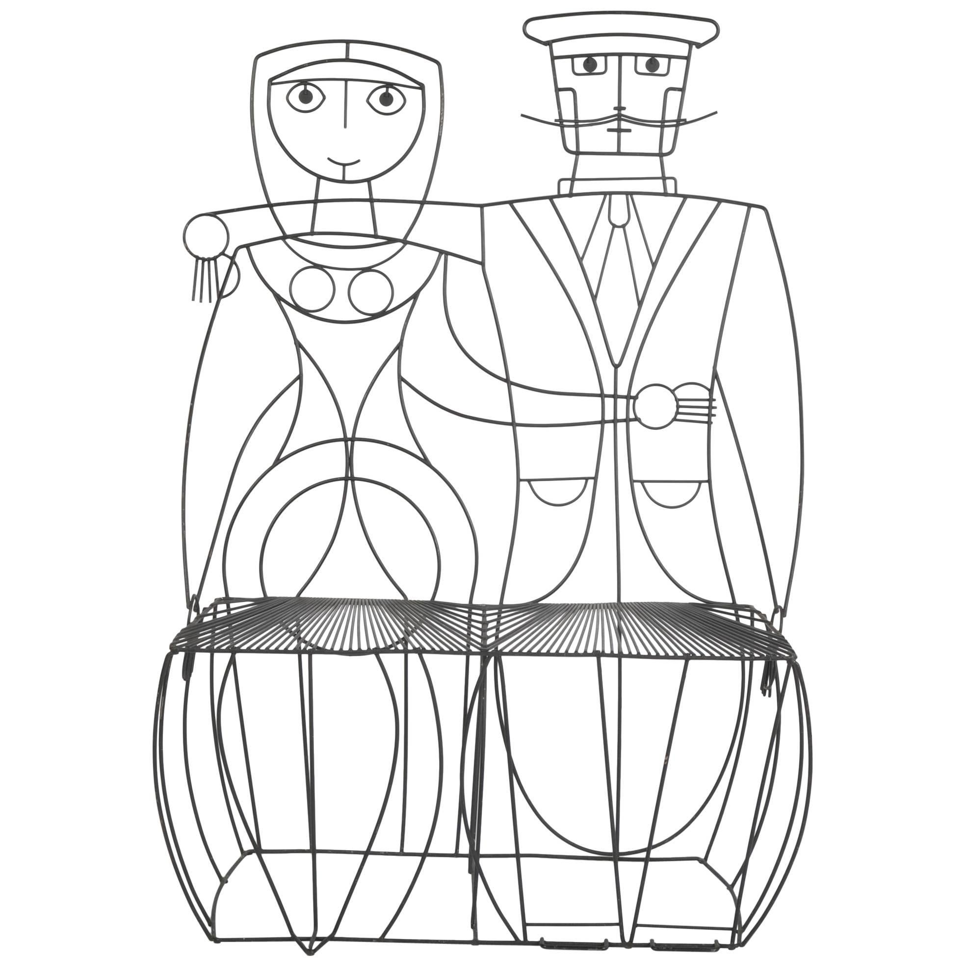 Steel "Woman and Man" Bench by John Risley at 1stDibs | john risley bench