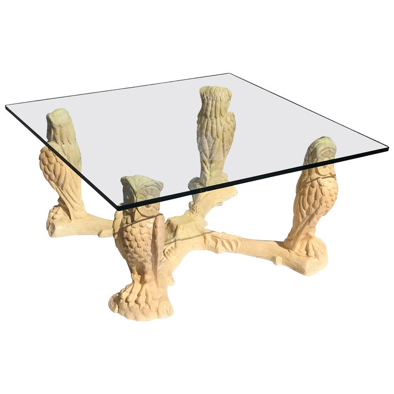 Unique Mid-Century Modern Square ''Curved Owls'' Cocktail Table or ...