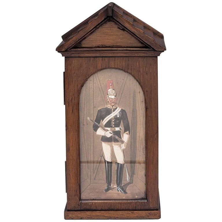 Miniature Oak Royal Horse Guard Sentry Cigar/Cigarette Box For Sale at ...