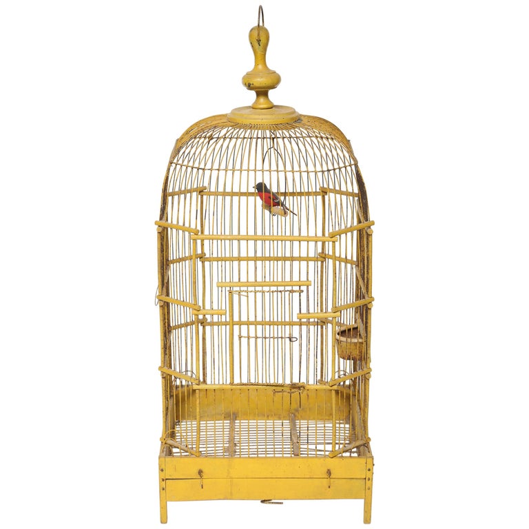 French Yellow Ochre Bird Cage at 1stDibs