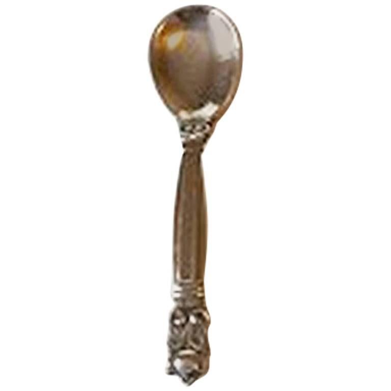 Georg Jensen Sterling Silver Acorn Salt Spoon No 103 For Sale at 1stDibs