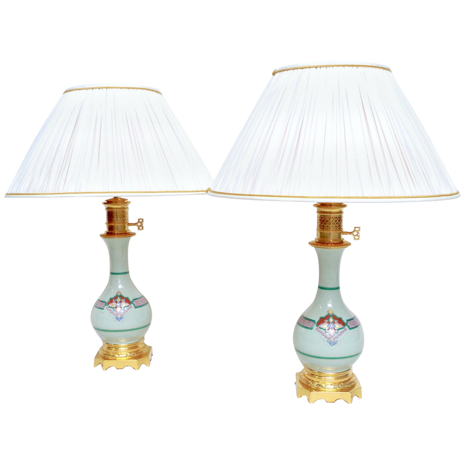 Pair of Meissen Style Porcelain Table Lamps at 1stDibs