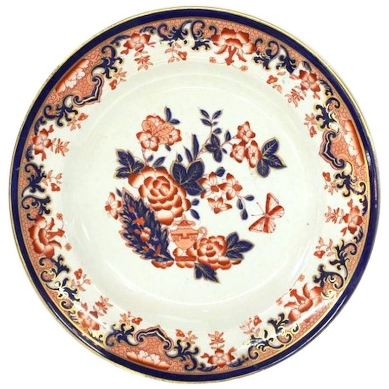 Set of 10 Antique English Hand Painted Imari Decor Ironstone Dinner ...
