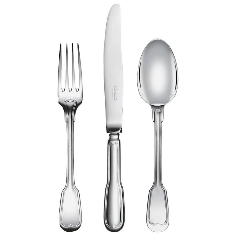 Christofle Flatware "Chinon" Silver Plated 103 Pieces at 1stDibs ...