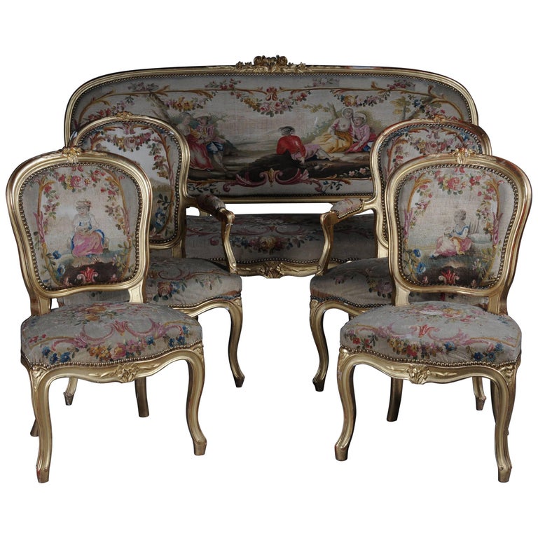 Exclusive Napoleon III Antique French Louis XV/Rococo Salon Group, Gilt ...