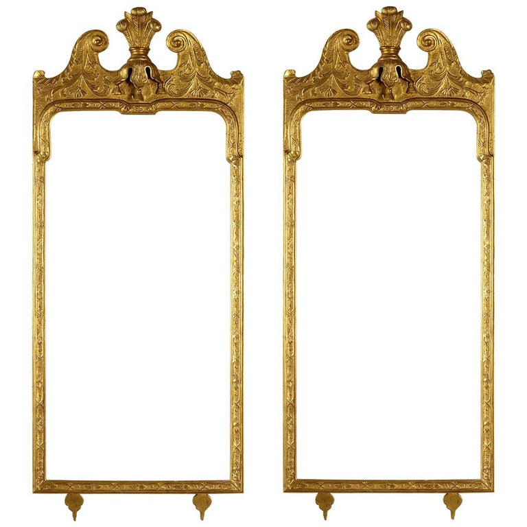 22K Gold Queen Anne Style Frames at 1stDibs | vintage overmantle mirror