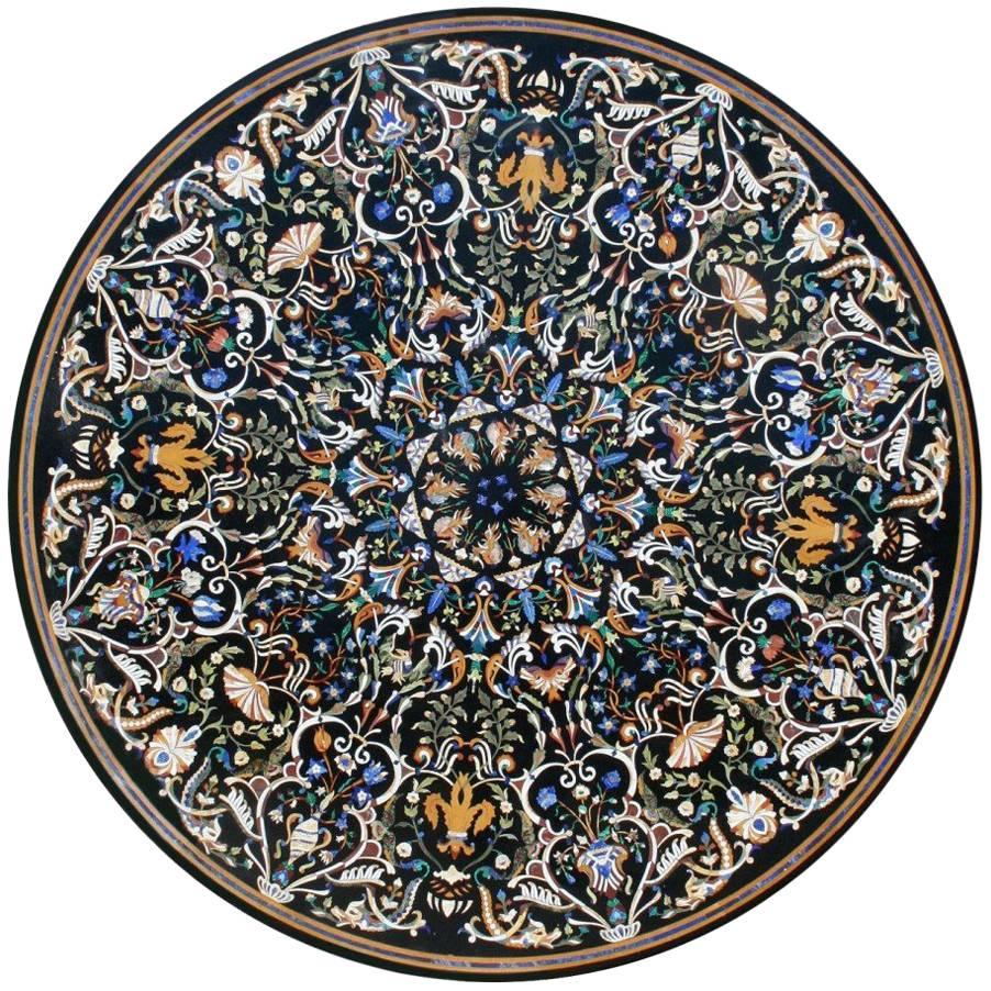 Rich Lapis Lazuli Pietre Dure Inlay Stone Tabletop For Sale at 1stDibs