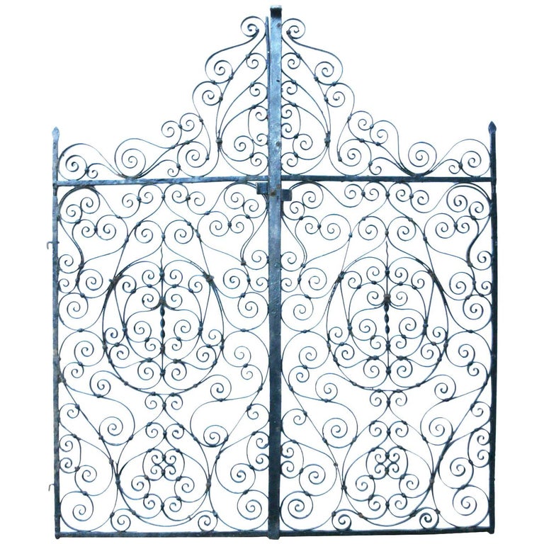 Pair of Late 19th Century Wrought Iron English Garden Gates at 1stDibs