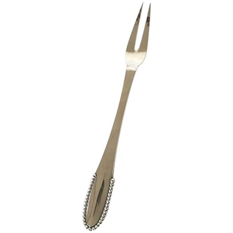 Georg Jensen Sterling Silver Acadia Cold Meat Fork No 144 For Sale at ...