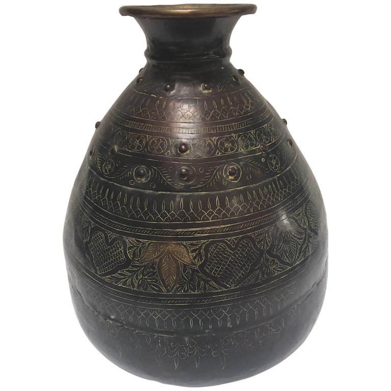 Large Indian Copper Water Jar with Lid at 1stdibs