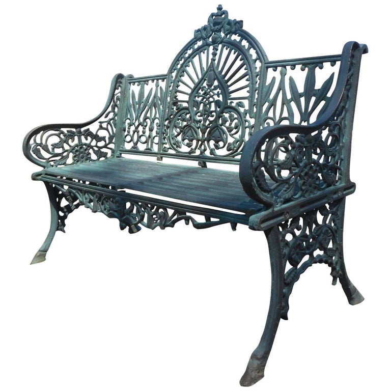 Antique Cast Iron Reversible Railway Bench at 1stdibs