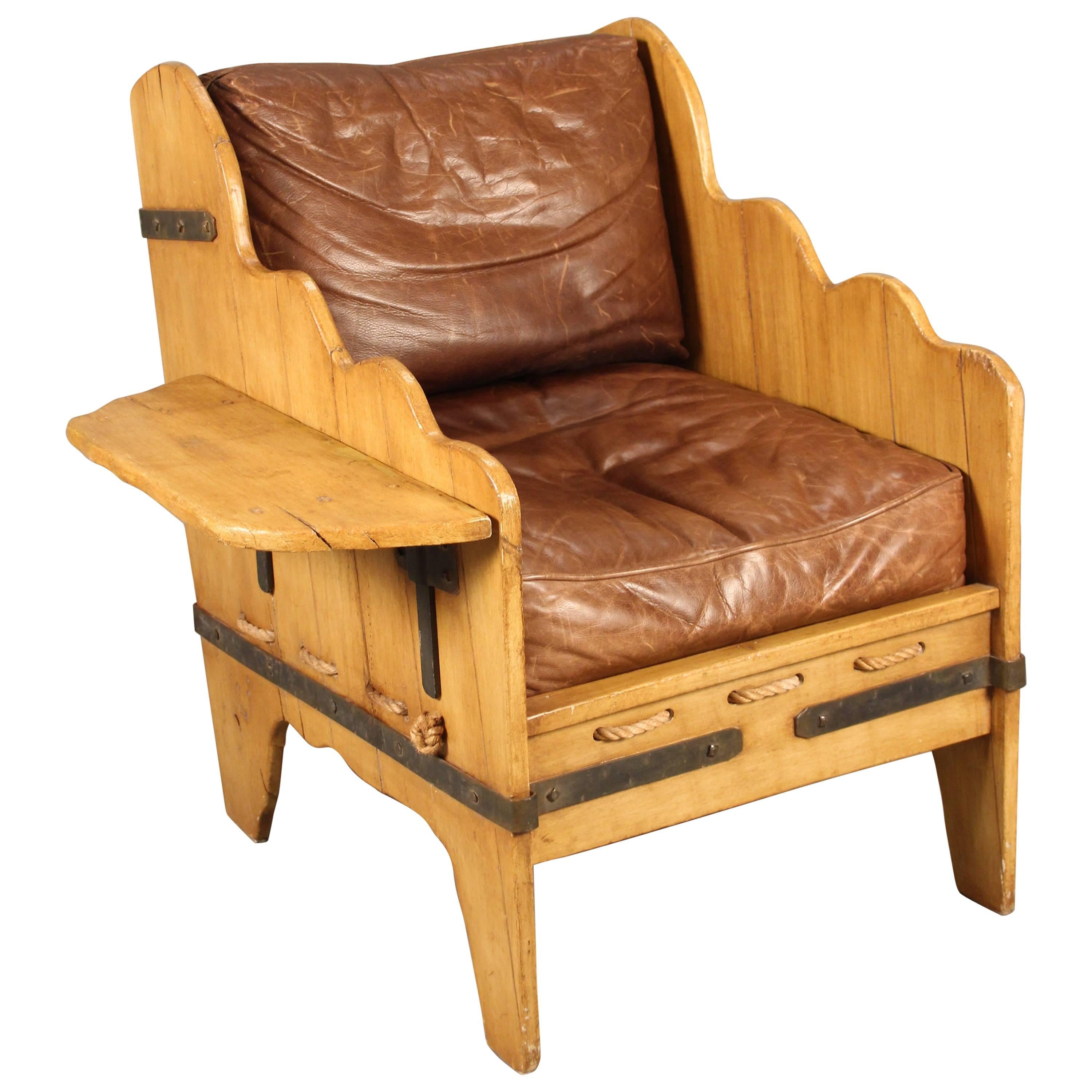 Spanish Revival Hard to Find Buckaroo Chair in Straw Ivory Signed ...