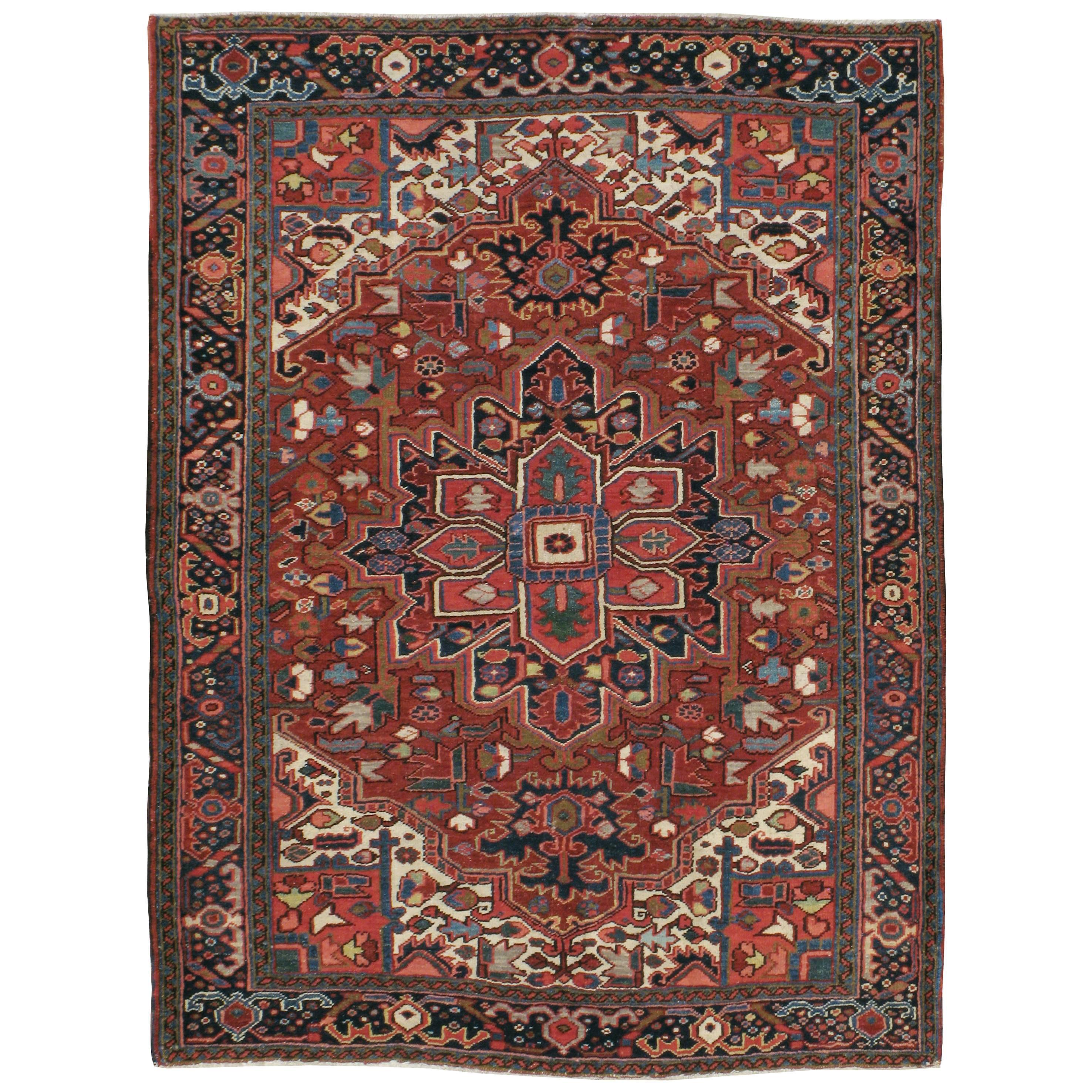Vintage Persian Heriz Rug For Sale at 1stDibs