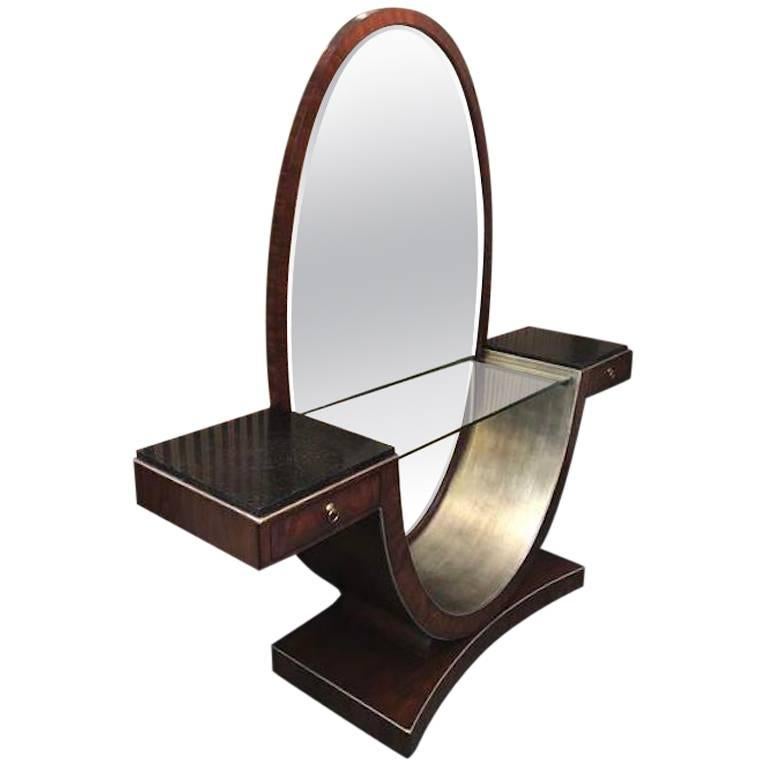 Hollywood Regency Thomasville Bogart Collection Mahogany Vanity at 1stDibs