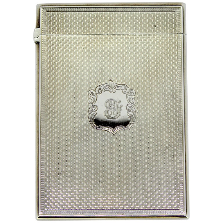 Antique Victorian Sterling Silver Card Case with Initials, 1857 For ...