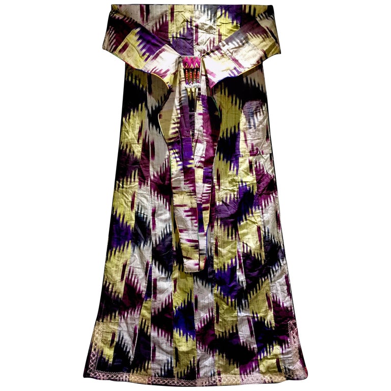 Ikat Uzbek Coat Paranja, Central Asia, 19th Century at 1stDibs