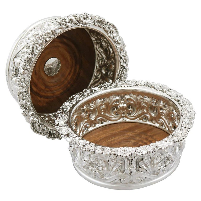 1820's English Sterling Silver Coasters For Sale at 1stDibs
