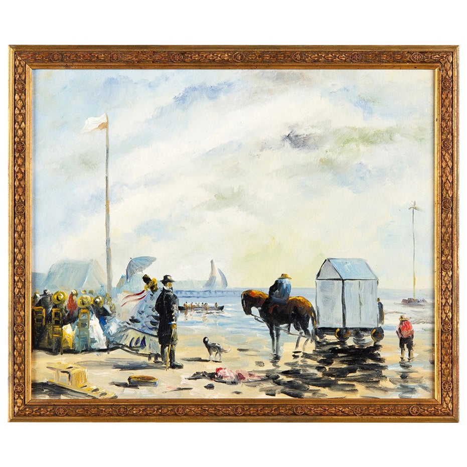 Framed Oil Painting on Canvas, circa Early 1900s For Sale at 1stDibs