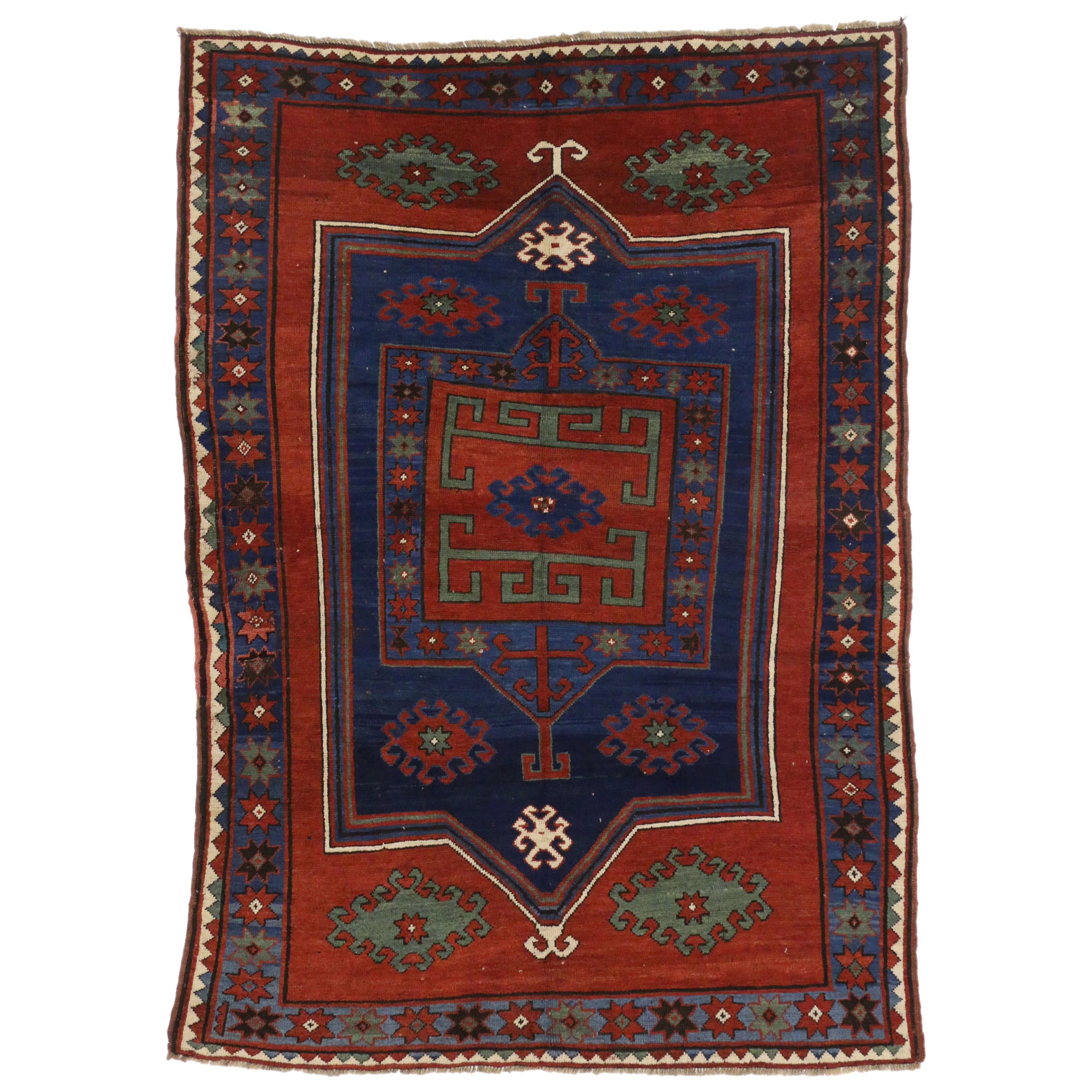 Antique Russian Caucasian Baku Rug For Sale at 1stDibs