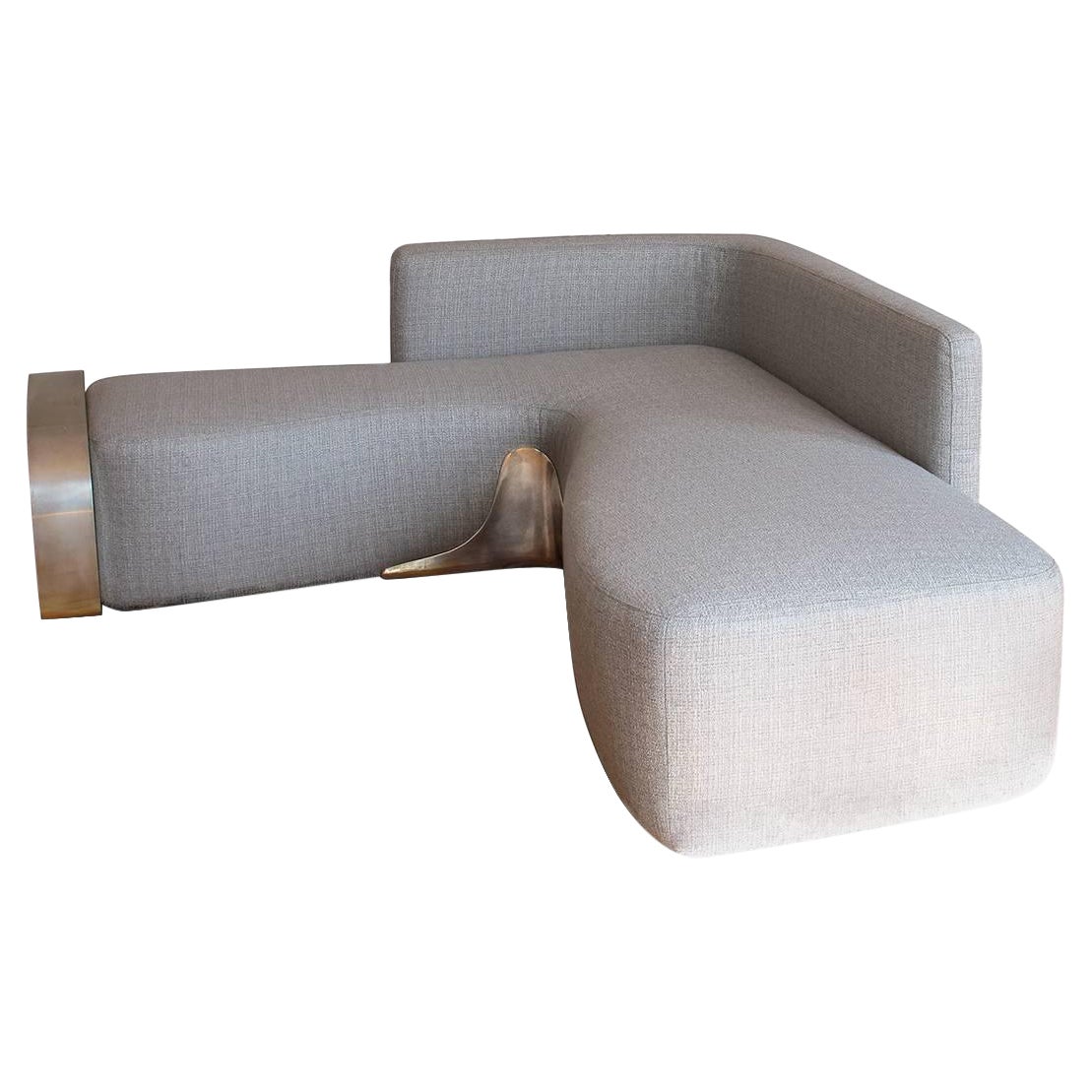 Handcrafted Moon Couch, Handmade with Silvered Brass and Handwoven ...