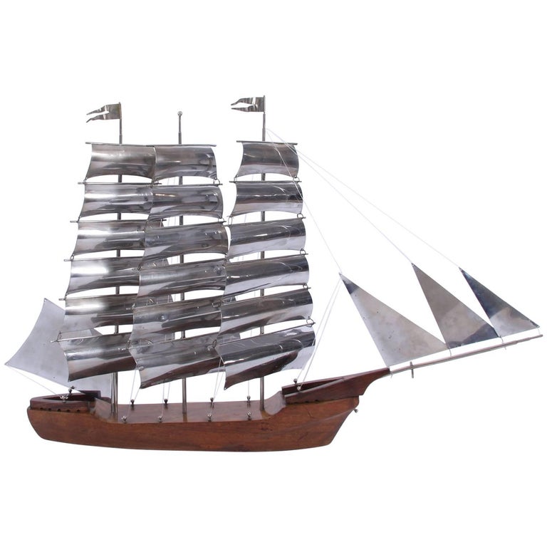 Half-Hull Schooner Boat Model, circa 1890s For Sale at 1stdibs
