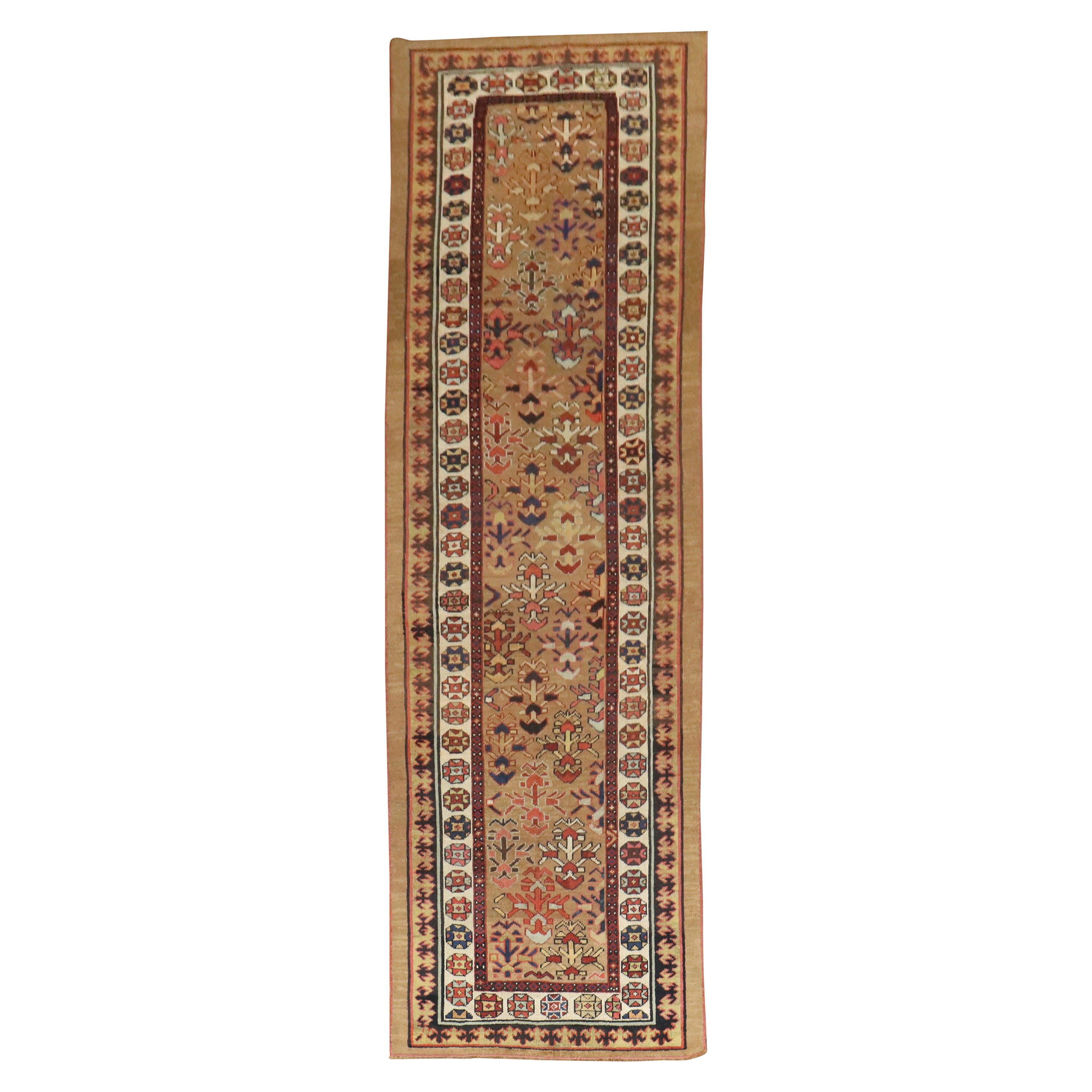 Terracotta Persian Antique Runner For Sale at 1stDibs