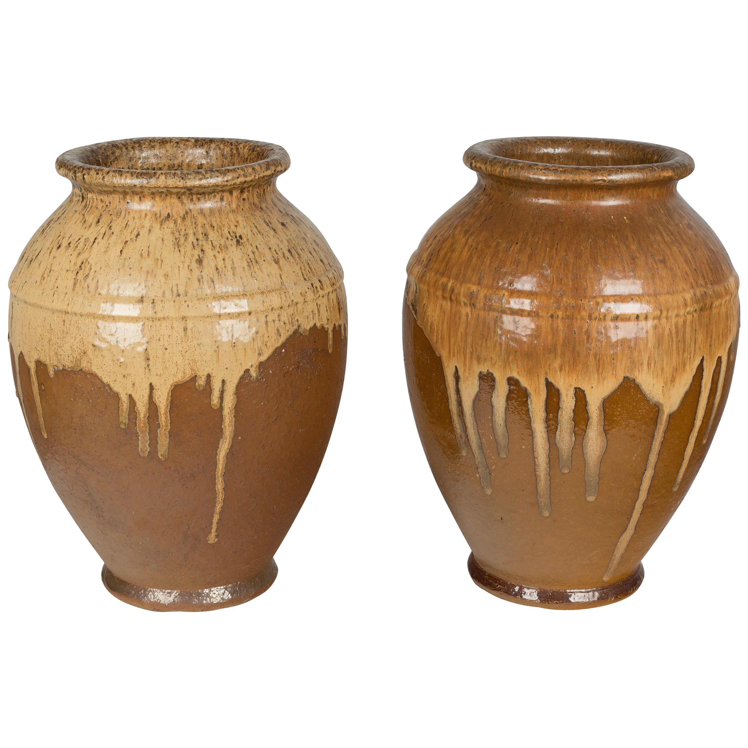 MONUMENTAL GLAZED POTTERY CORNUCOPIA VASE For Sale at 1stDibs