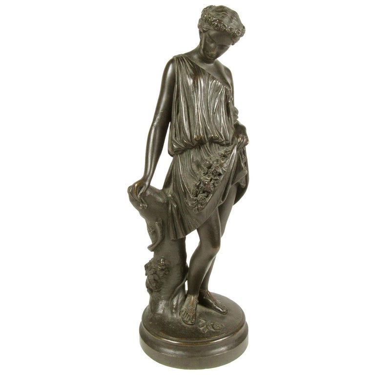 James Pradier Neoclassical Bronze Figure of Flore at 1stDibs