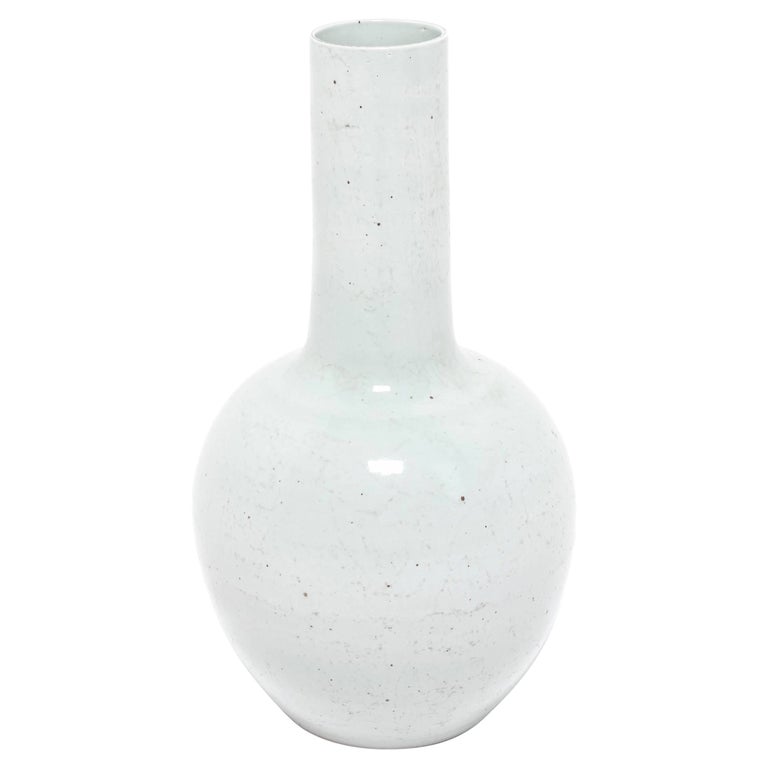 Tall Celadon White Celestial Ball Vase For Sale at 1stDibs
