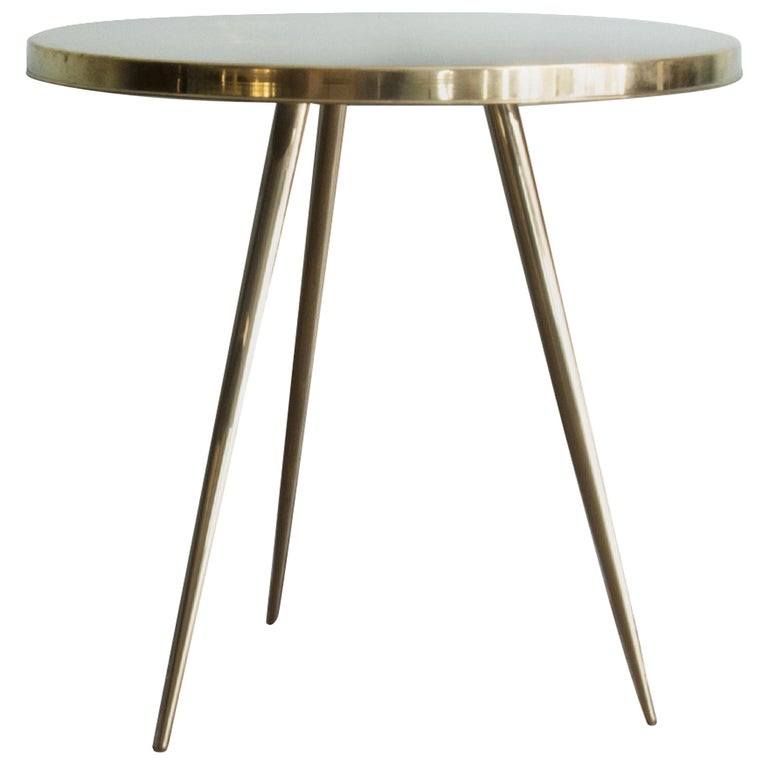 'Ishtar' Modern Coffee Table in Brass with Conical Ends For Sale at 1stDibs