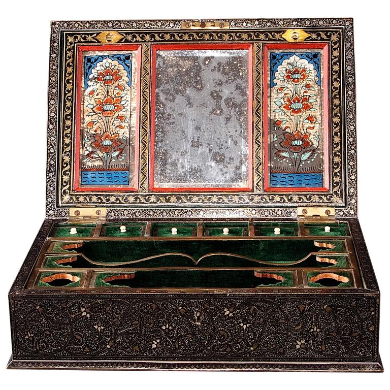 Indo-Persian Damascene Box, circa 1880 at 1stDibs