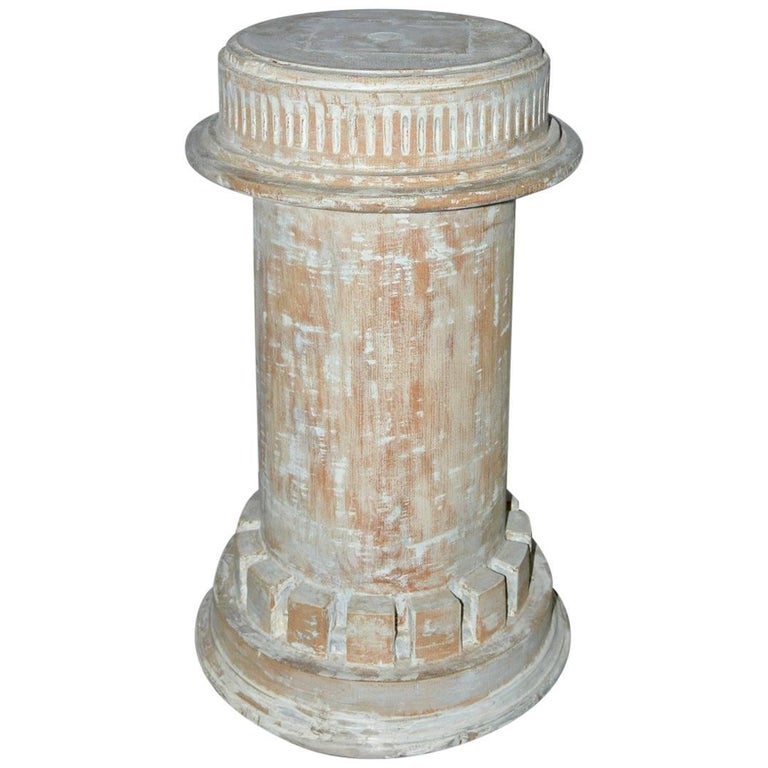 Antique Classical Style Column Wood Plinth For Sale at 1stdibs