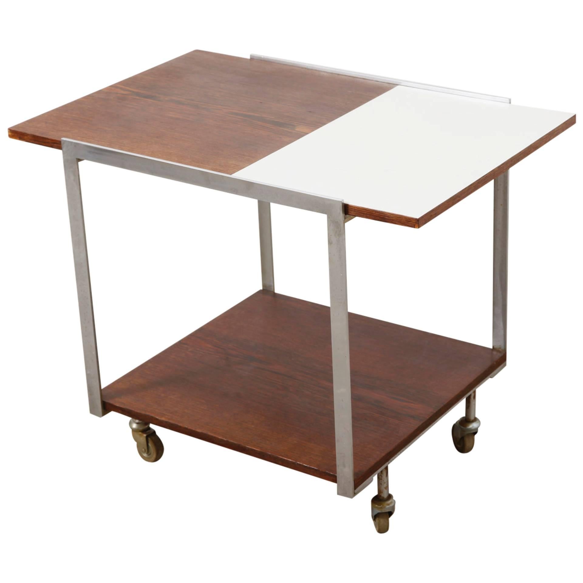 Mid-Century Modern Chrome and Glass Martini Cart at 1stDibs