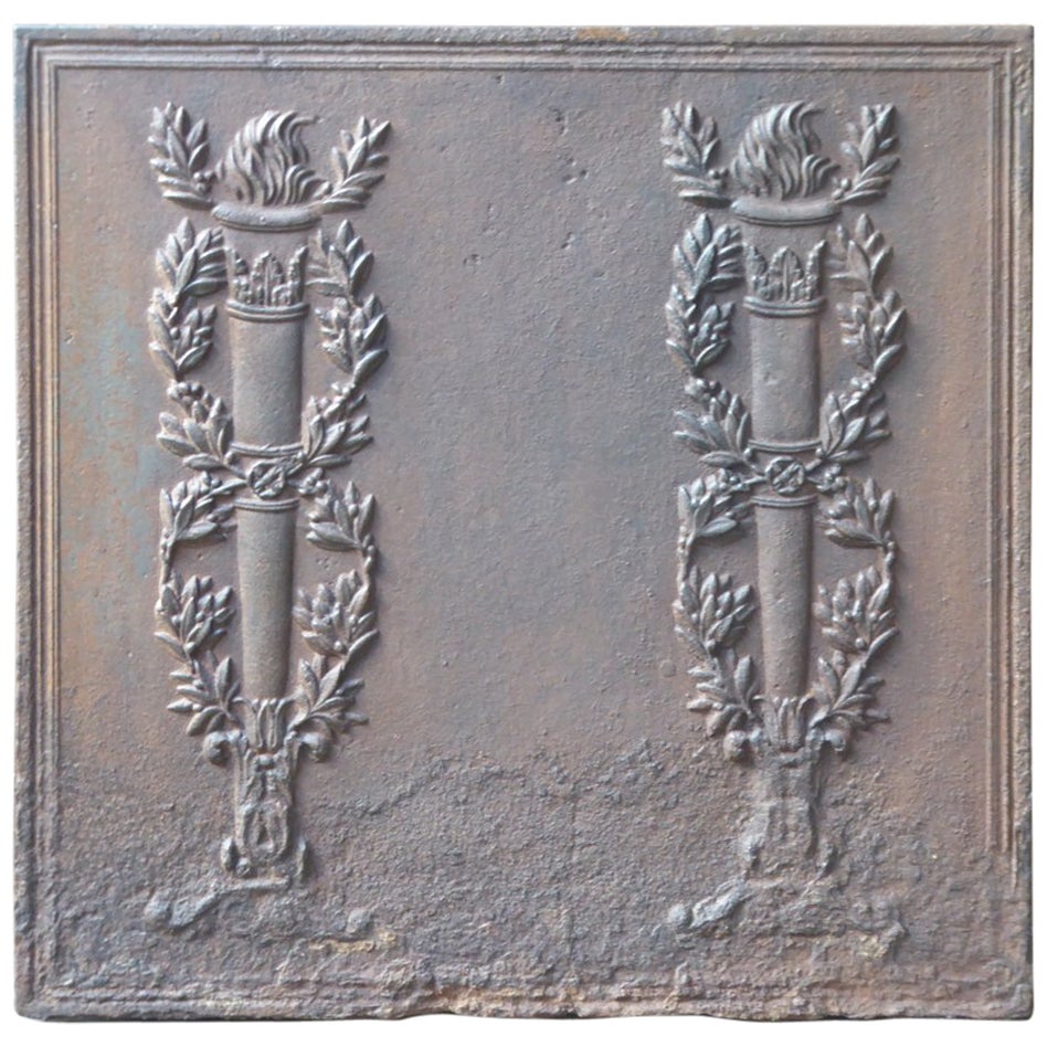 Large French 'Pillars with Phrygian Cap' Fireback, 18th-19th Century ...