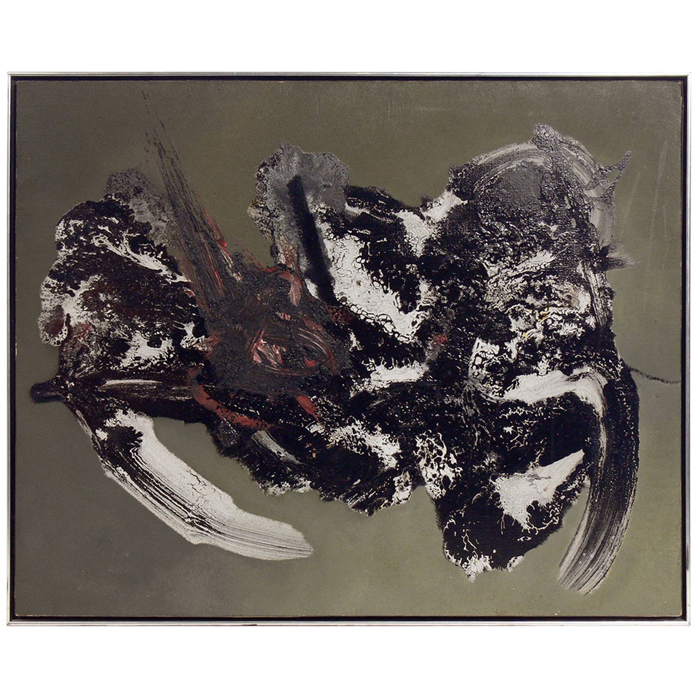 Vintage Abstract Oil Painting Signed by Franck Walcutt For Sale at 1stDibs