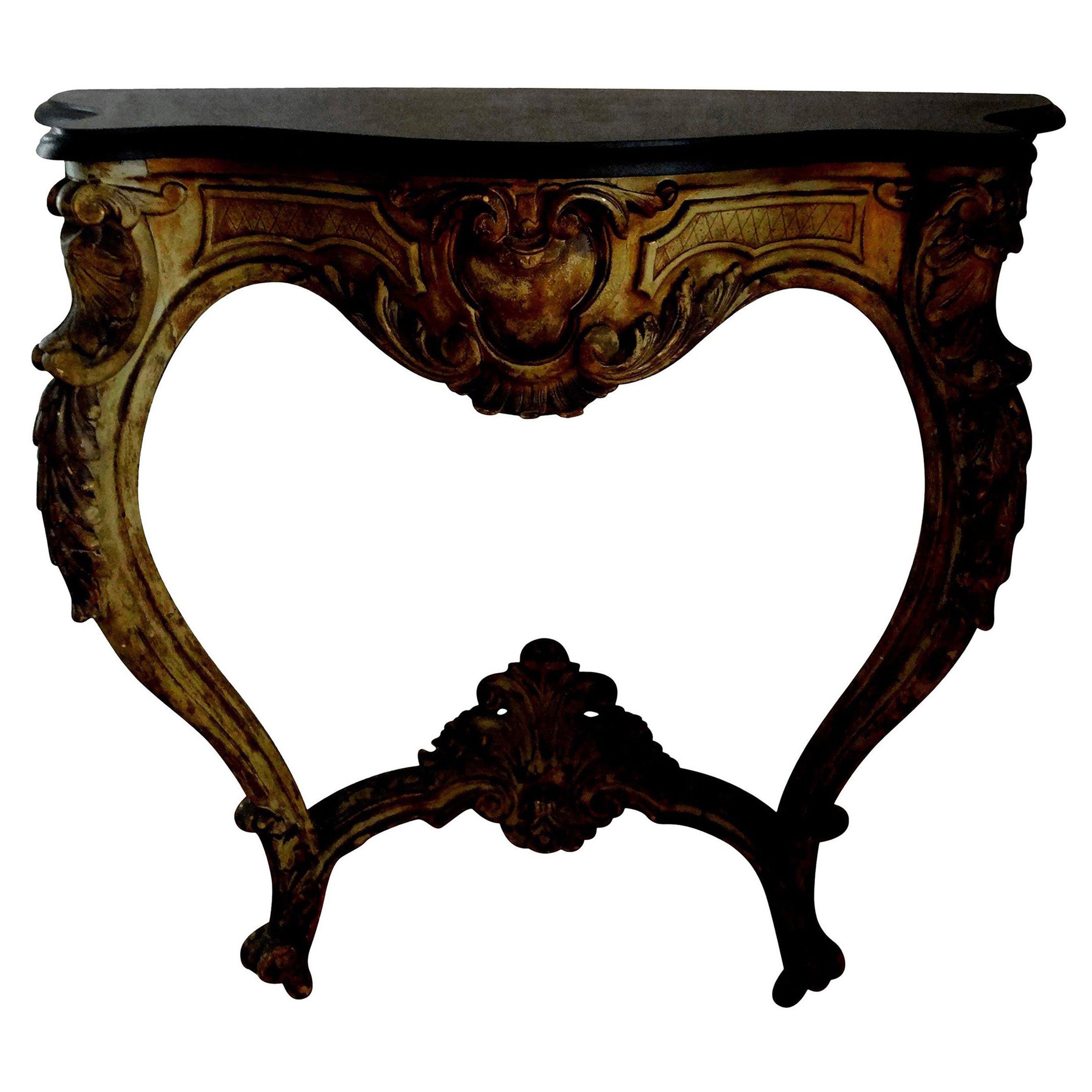 Italian 19th Century Louis XV St. Patinated Wood and Faux Painted ...