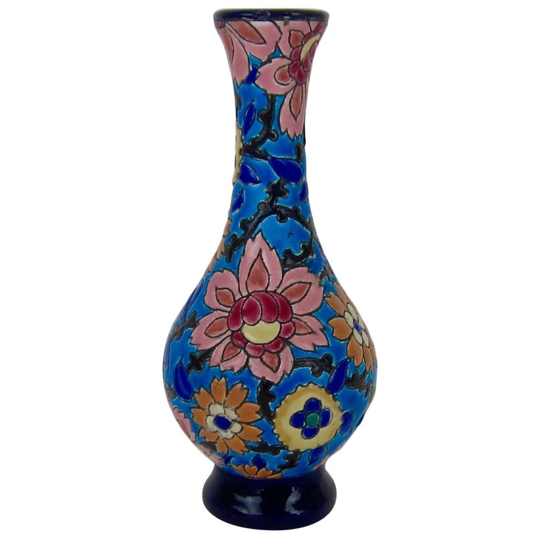 Toucan Vase Emaux de Longwy Limited Edition For Sale at 1stdibs