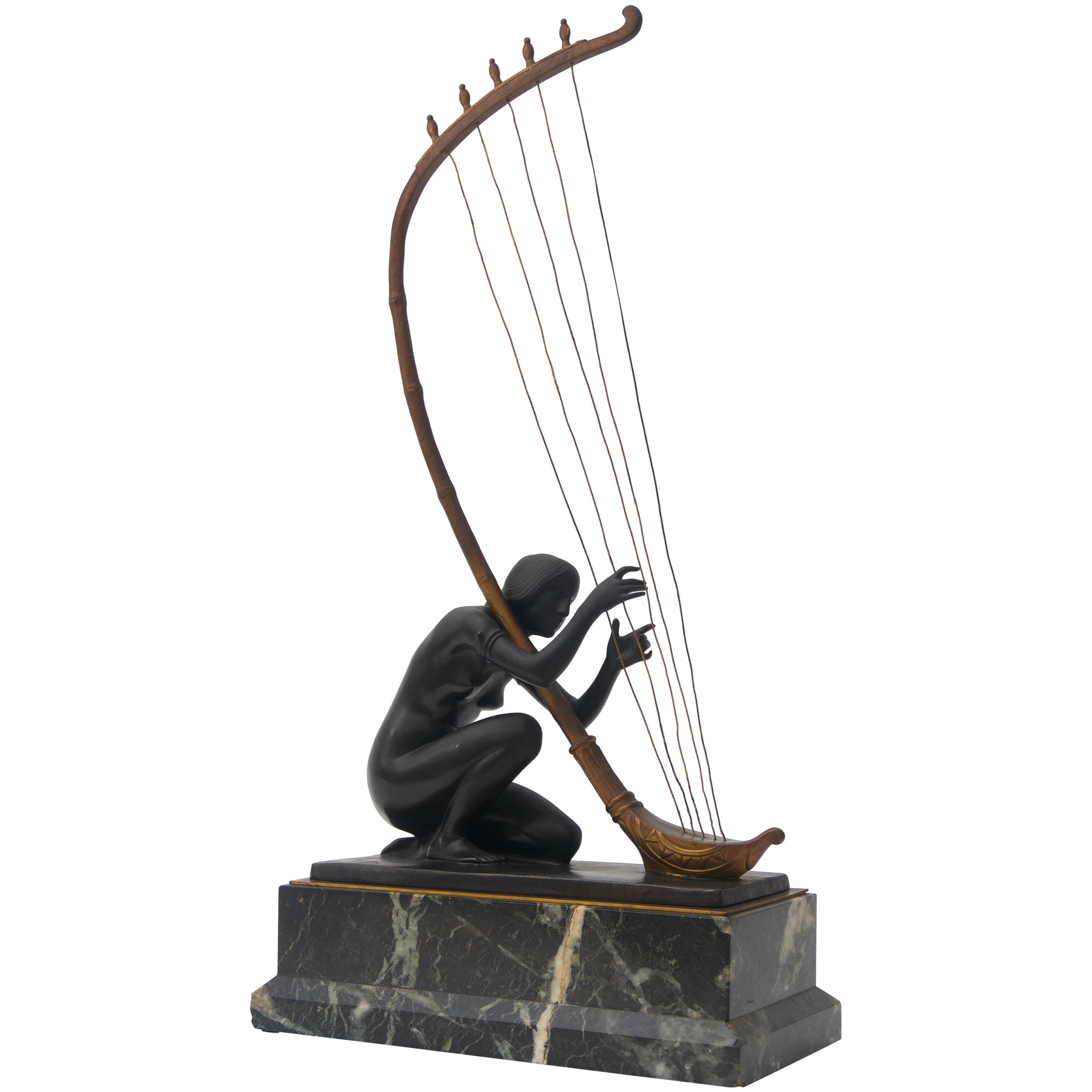 Art Nouveau Bronze Statue by Julien Causse For Sale at 1stDibs