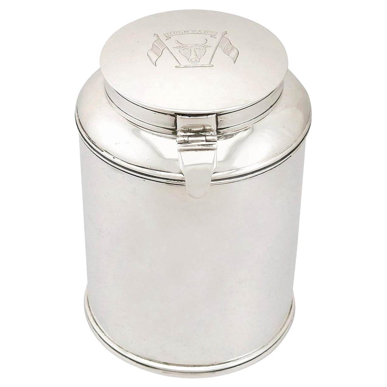 Grish Chunder Dutt 1880s Antique Indian Silver Tea Caddy For Sale at ...