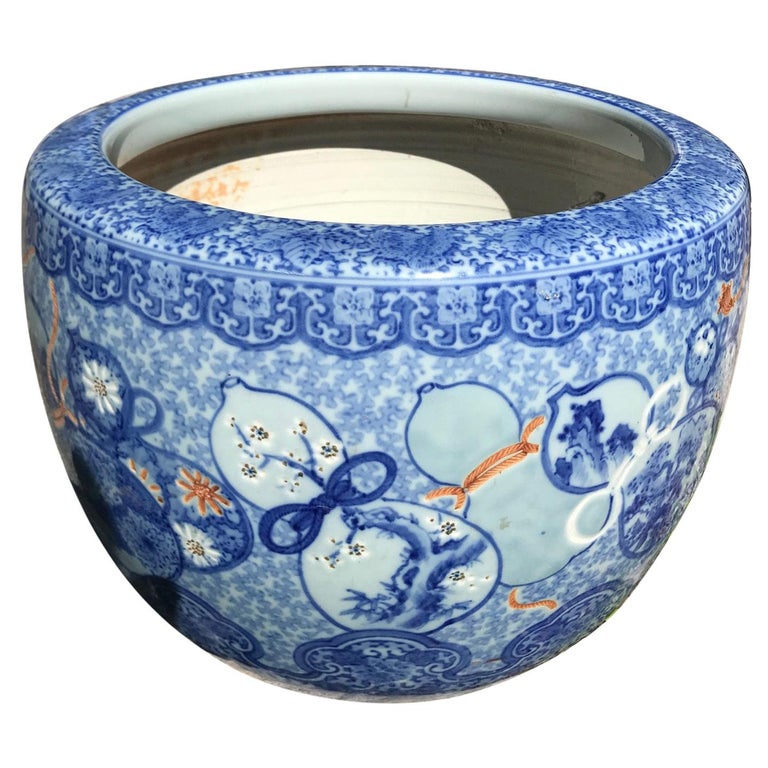 Japanese Tall Hand-Thrown, hand glazed "Long Life" Organic Planter One ...